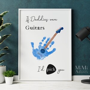 Fathers Day Printable | Guitar Handprint | Fathers Day Handprint | Dad ...