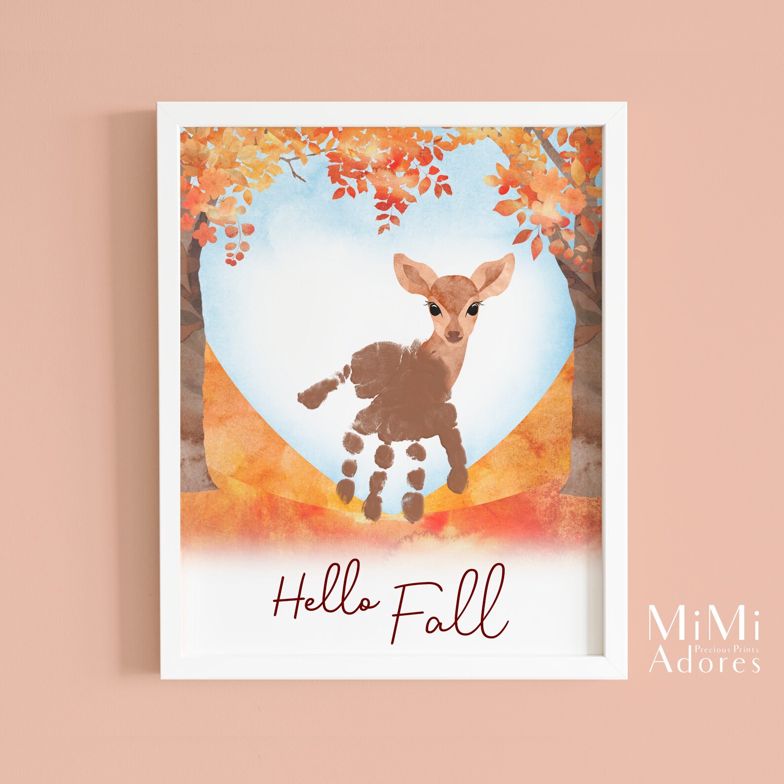 Hello Fall Deer Handprint Art Craft Instant Download Autumn Fall ...