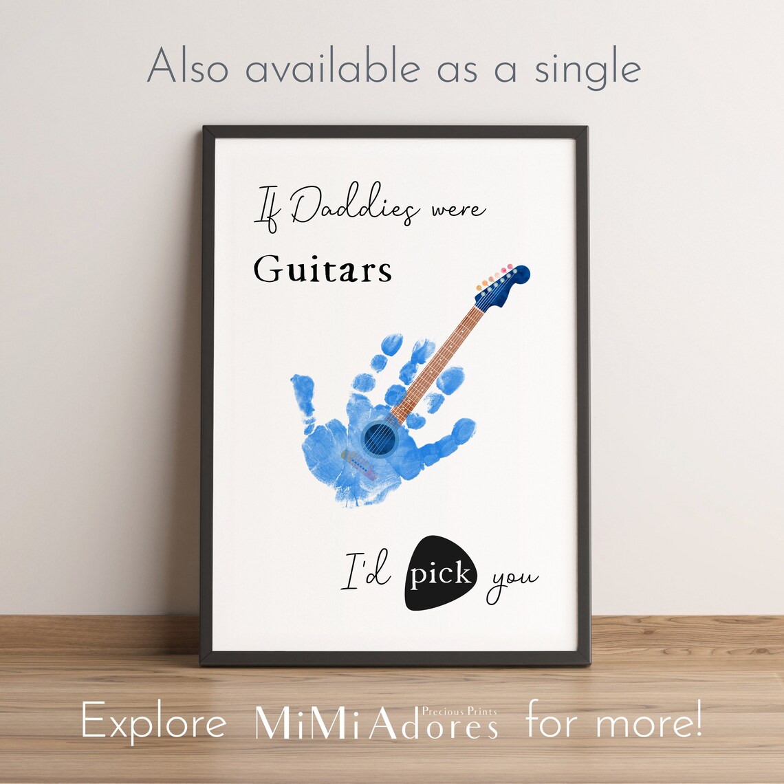 Printable Guitar Handprint Art Craft Fathers Day Daddy - Etsy
