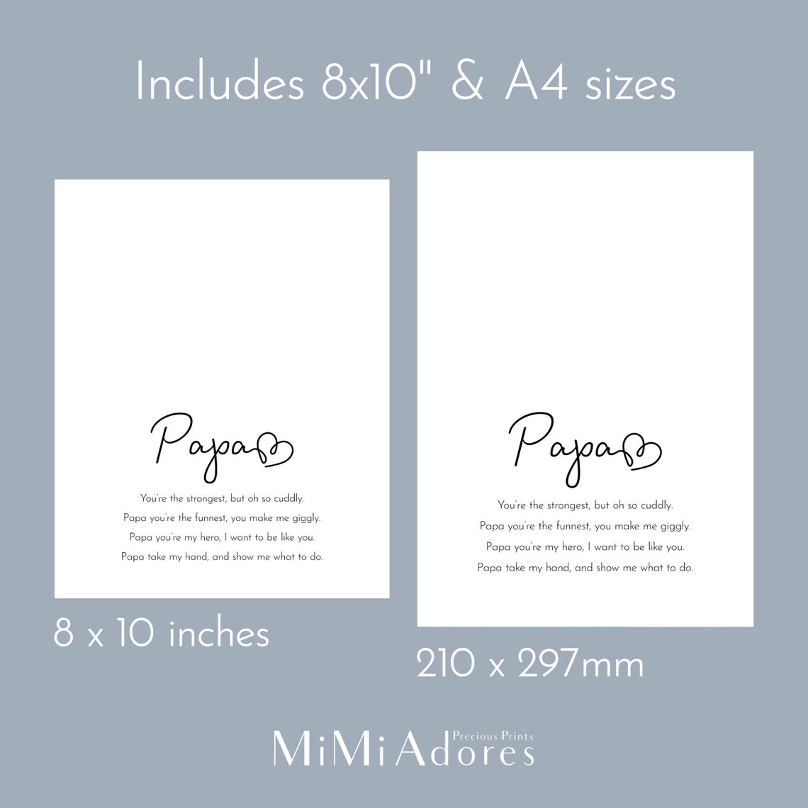 Papa Handprint Poem | Fathers Day Birthday | Papa Poem Printable | Kids ...