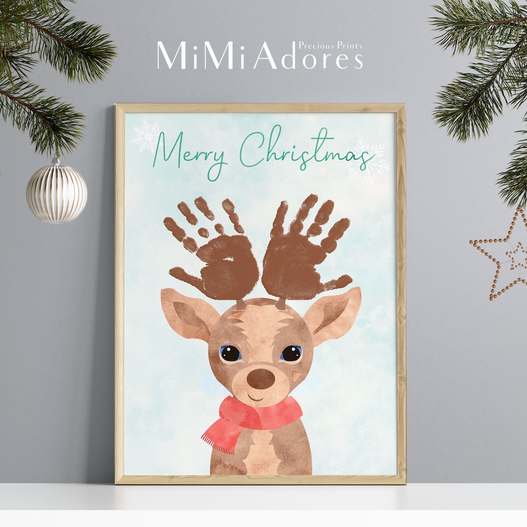 Christmas Xmas Handprint Art Craft | Merry Christmas Reindeer | | Baby ...