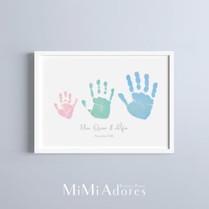 Personalised Family Hand Print Art in Stunning Watercolour | Inkless ...