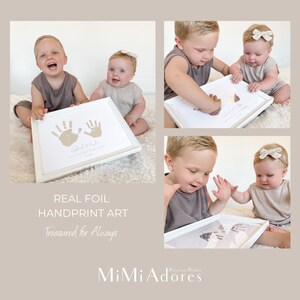 Sibling Handprints in Real Foil | Inkless Hand Print Kit Included ...