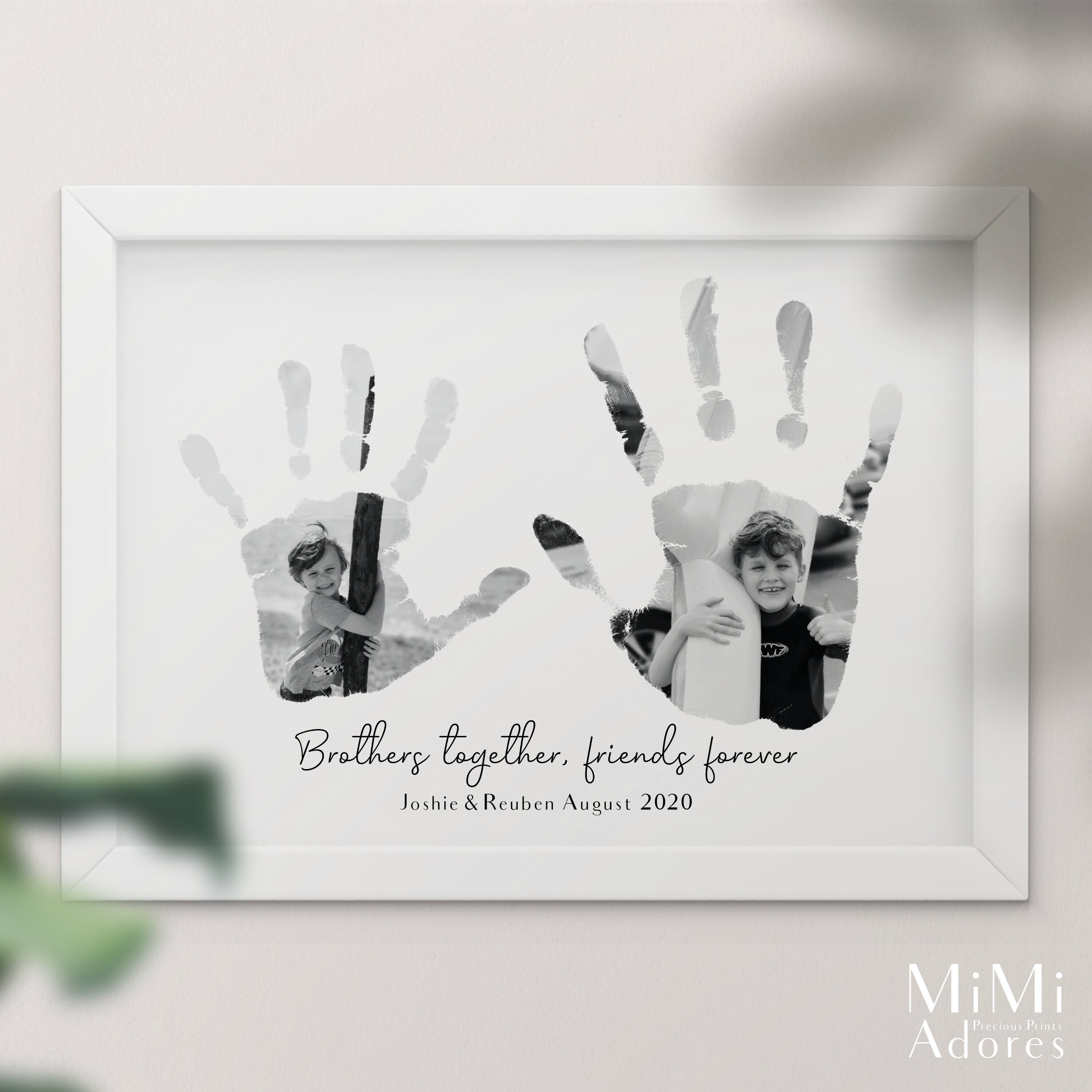 Sibling Keepsake Handprint Art | Personalised Hand Prints ...