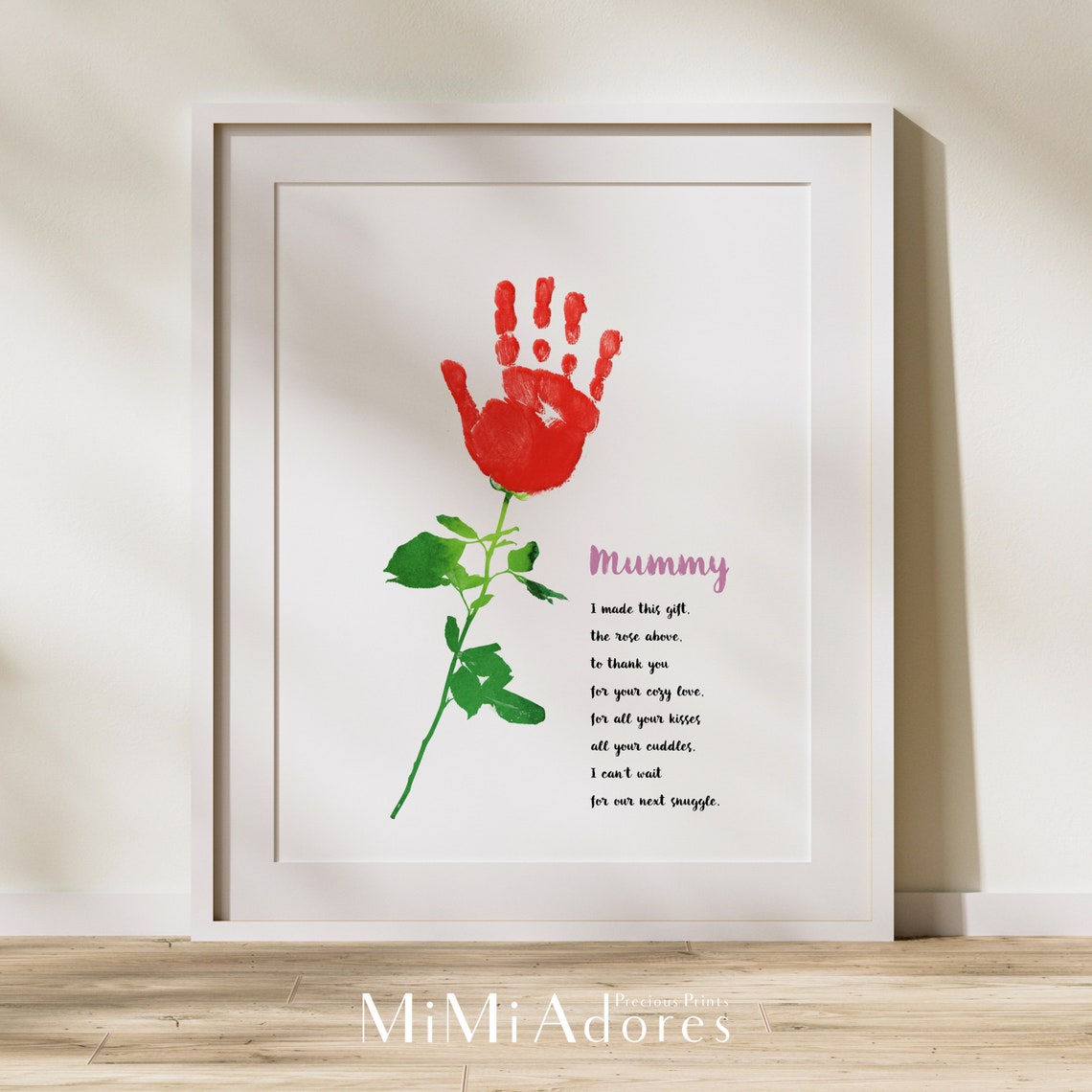 Flower Handprint Art Craft Mummy Handprint Poem Hand Art - Etsy