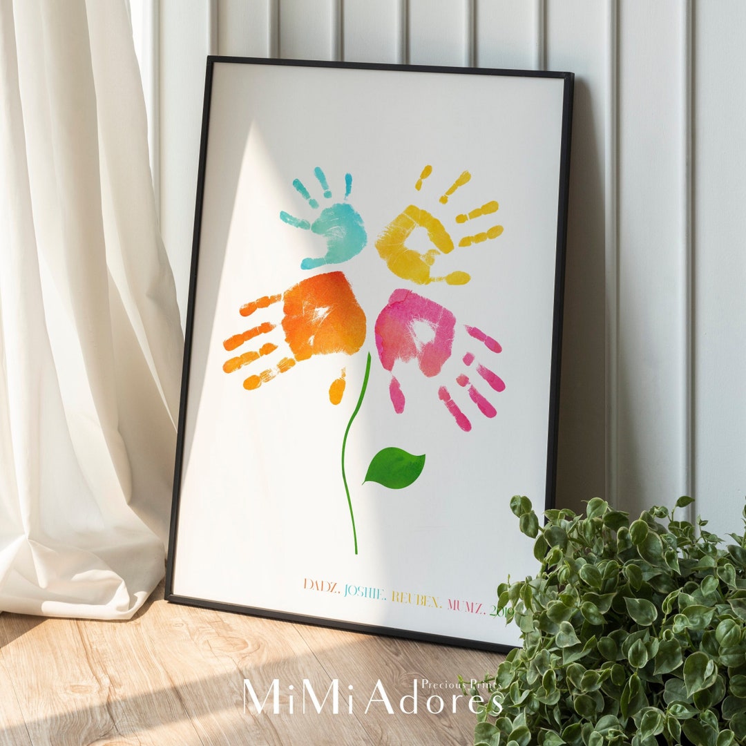 Personalised Family Handprint Art | Personalised Family Print | Family ...