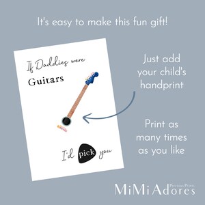 Fathers Day Printable | Guitar Handprint | Fathers Day Handprint | Dad ...