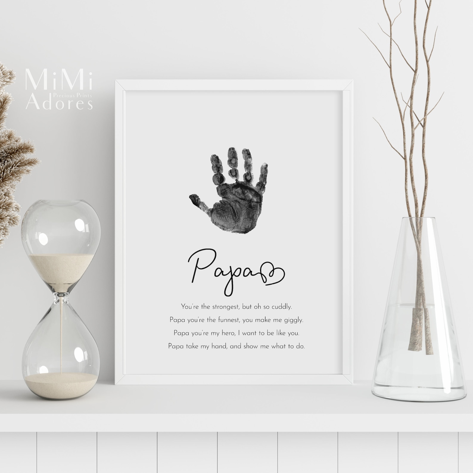 Papa Handprint Poem Fathers Day Birthday Papa Poem - Etsy