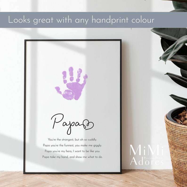 Papa Handprint Poem Fathers Day Birthday Papa Poem - Etsy