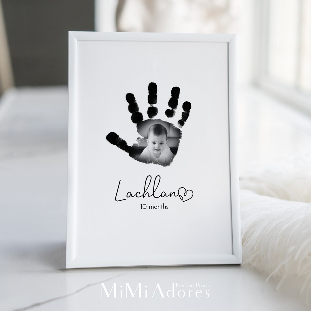 Personalised Baby Handprint Photo Keepsake | Baby Handprint Inkless Kit ...