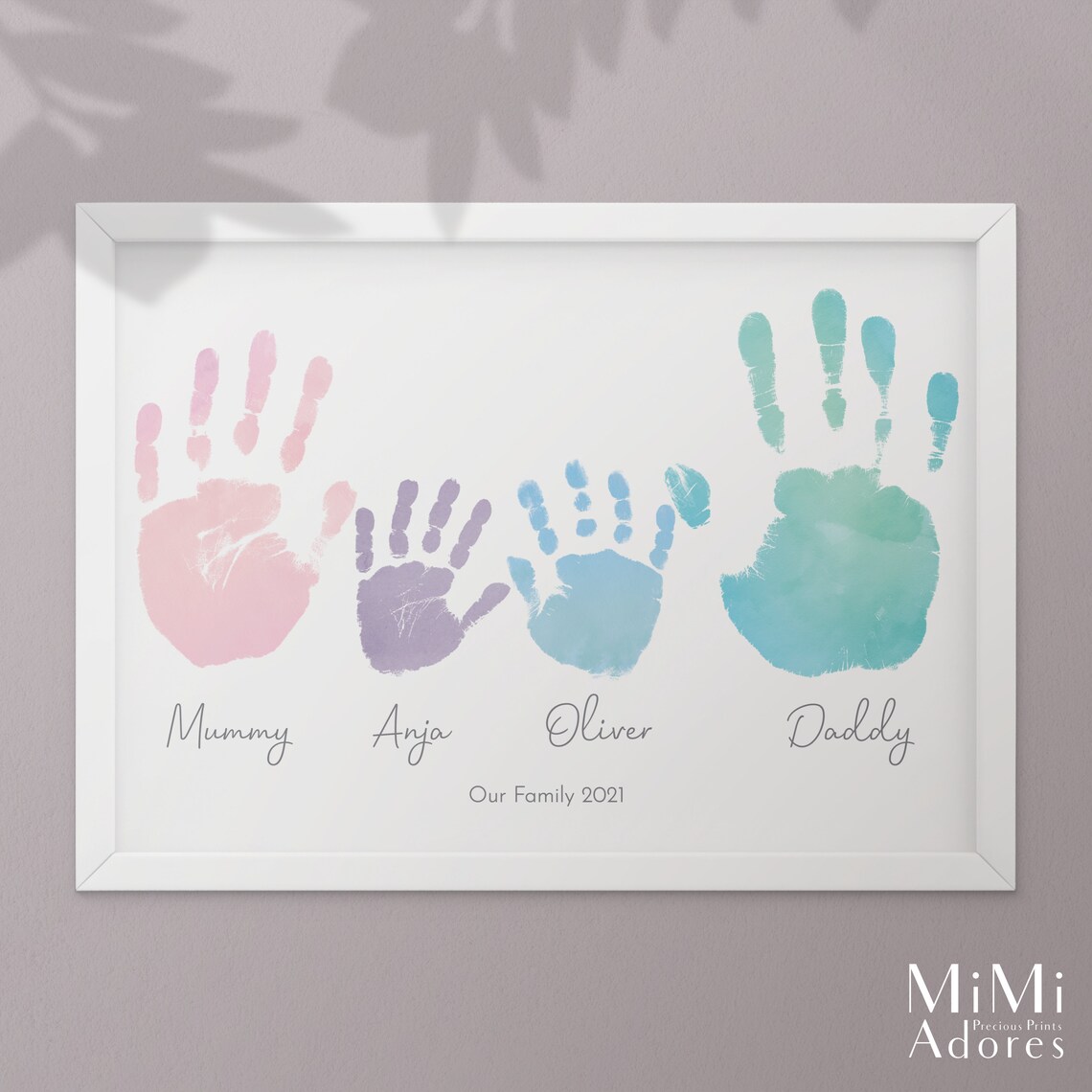 Handprint Gift Personalised Family Print Handprint Art - Etsy