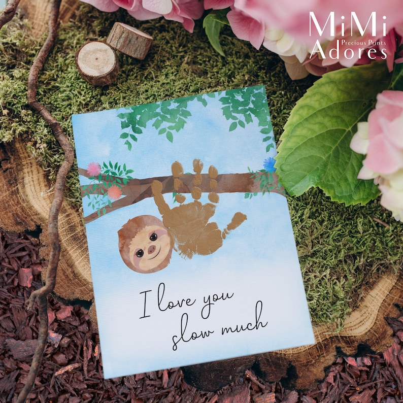 Sloth Handprint Printable Kids Baby Handprint Craft - Etsy