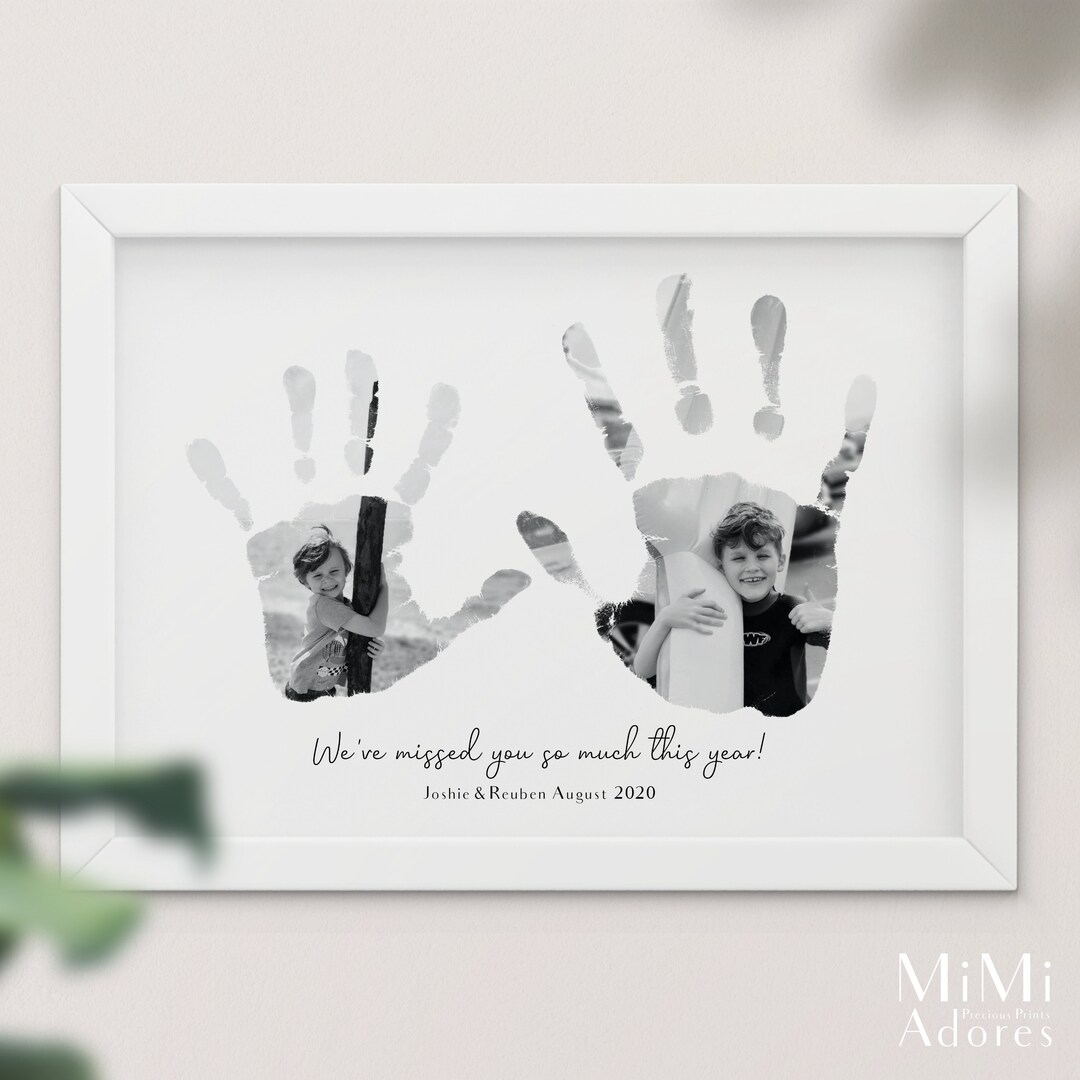 Handprint Keepsake | Photo Collage | Personalised Gift for Grandpa ...