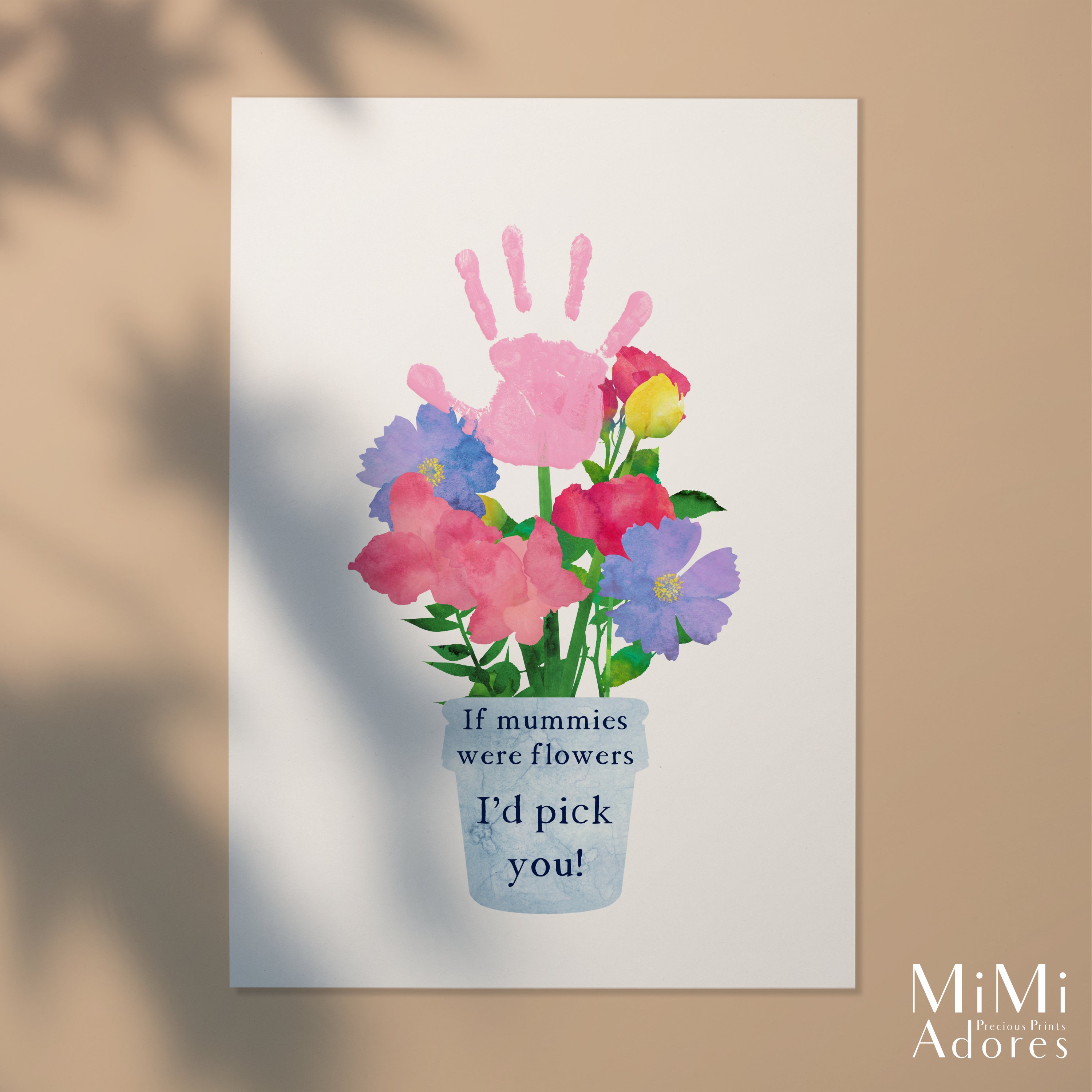 Printable Handprint Craft If Mummies Were Flowers I'd - Etsy