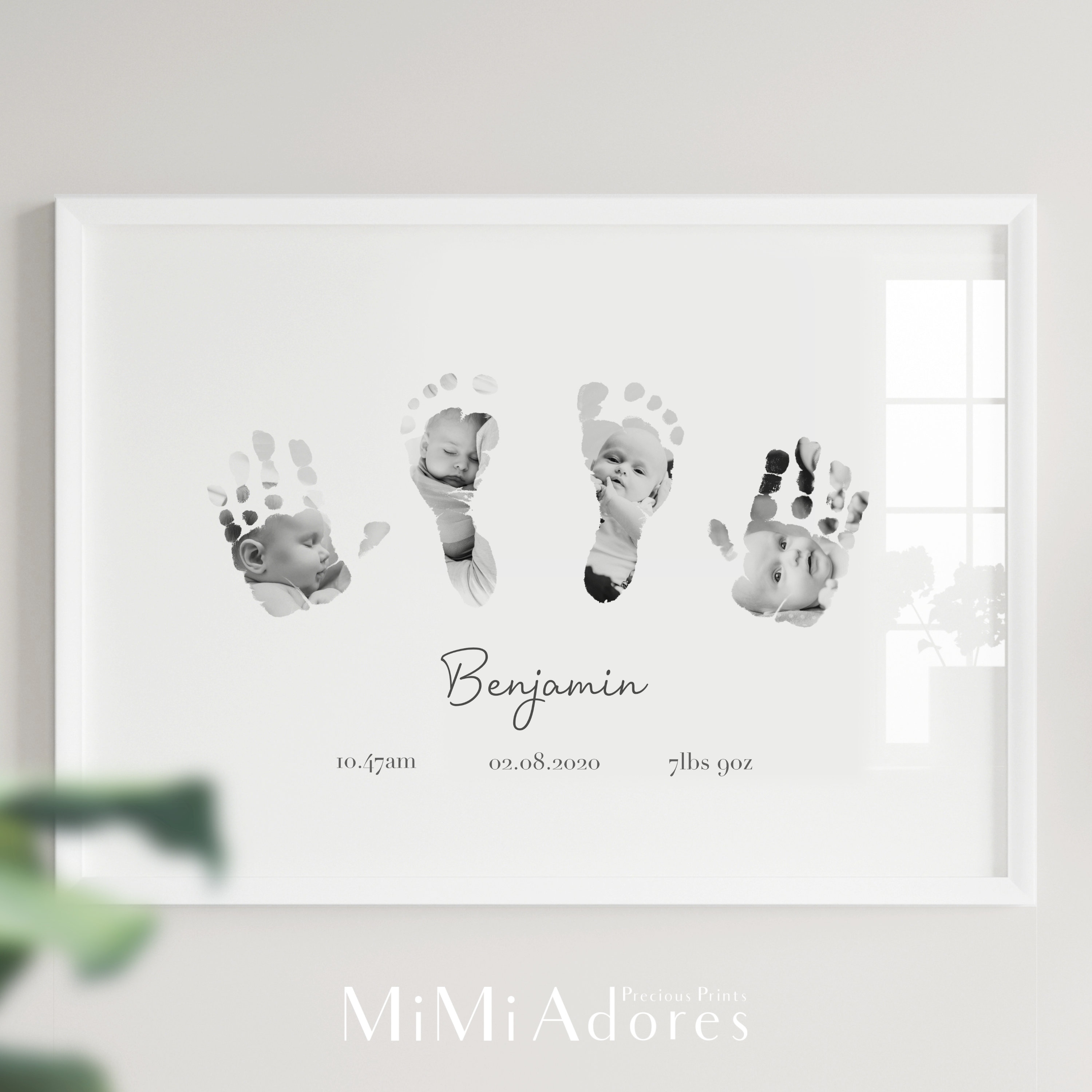 Baby Handprint Footprint Keepsake | Personalised Nursery Decor ...
