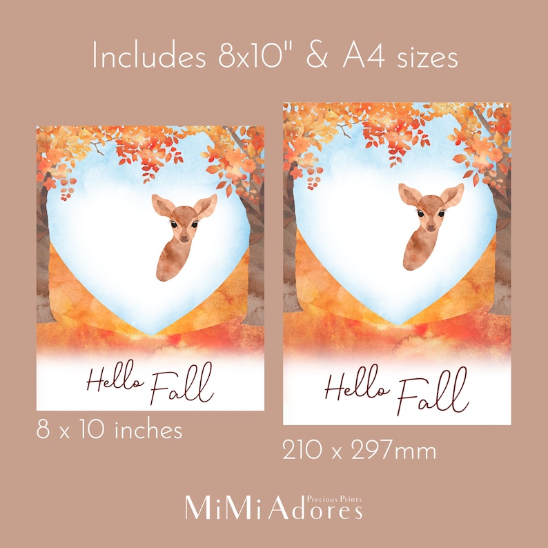 Hello Fall Deer Handprint Art Craft Instant Download - Etsy