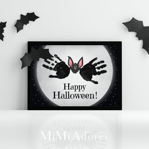 Bat Happy Halloween | Handprint Art Craft | Printable Halloween ...