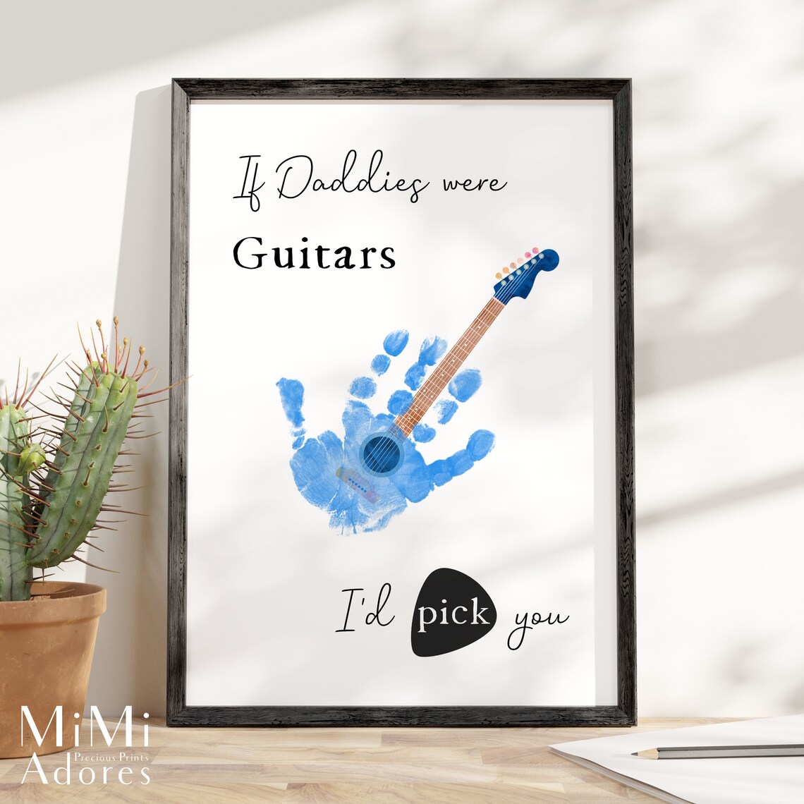 Fathers Day Printable Guitar Handprint Fathers Day | Etsy UK
