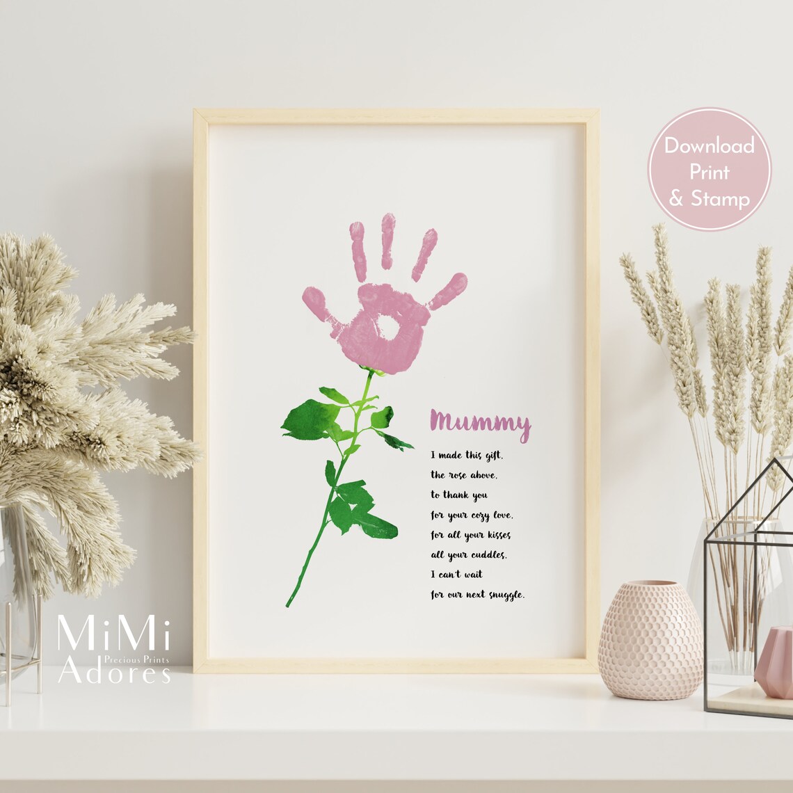 Flower Handprint Art Craft Mummy Handprint Poem Hand Art - Etsy