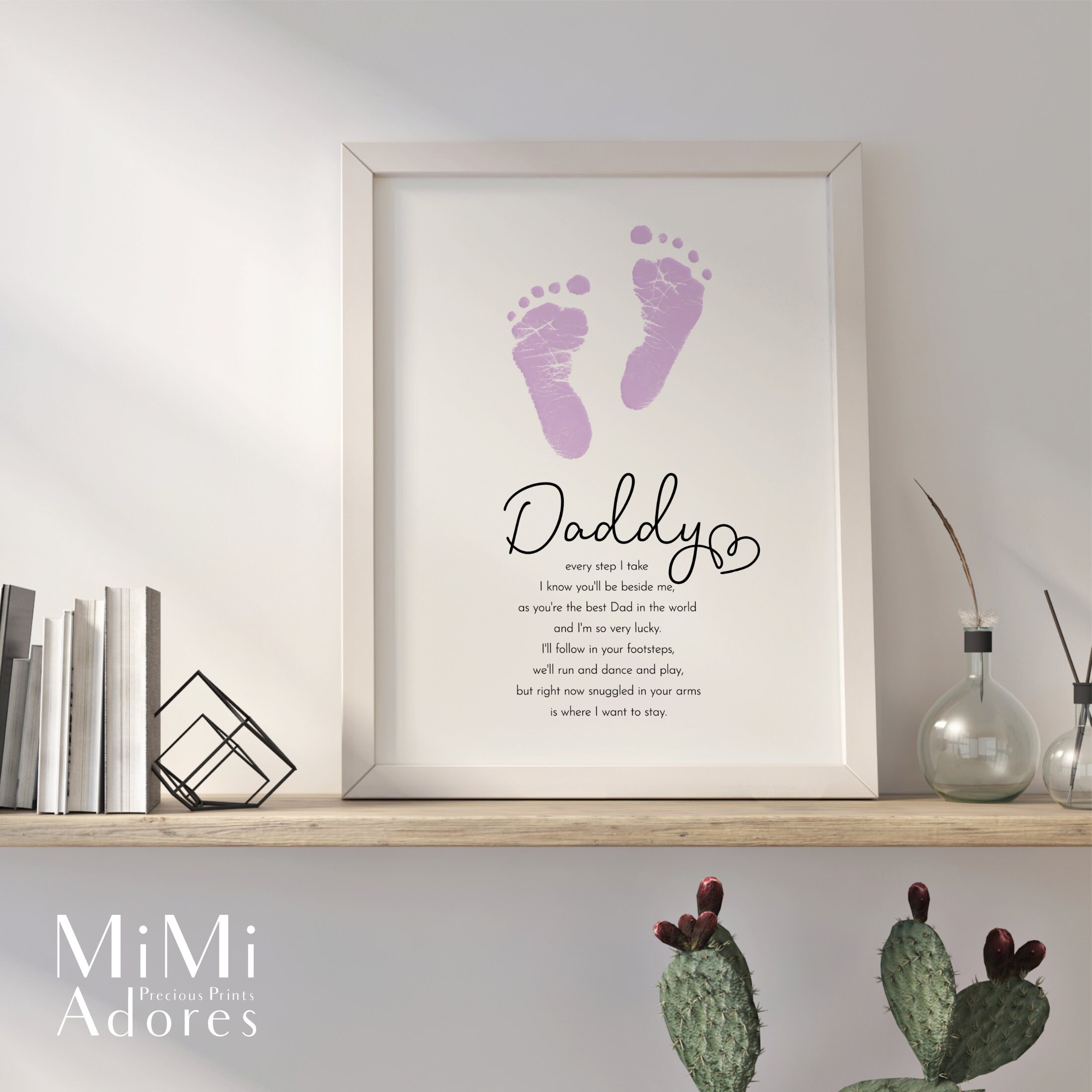 Daddy Footprint Poem Following in Your Footsteps Fathers - Etsy UK