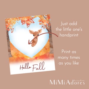Hello Fall Deer Handprint Art Craft | Instant Download | Autumn Fall ...