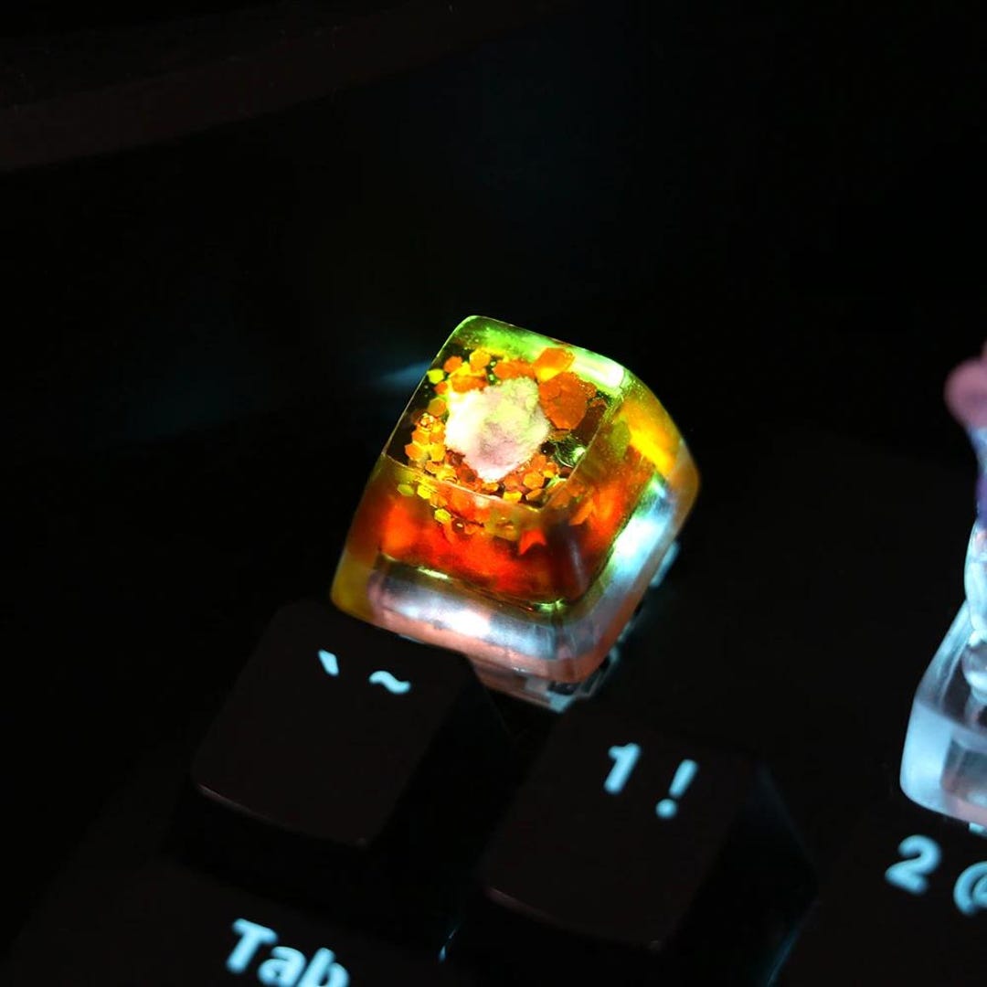 4 PCS Starry Sky Night Sunrise Cloud Handmade Keycaps Artisan Resin ...