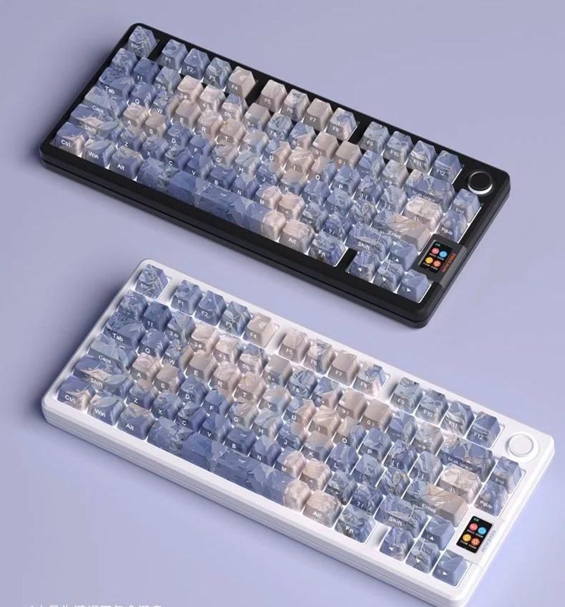 135 Keys Van Gogh Keycaps Translucent PBT Double Shot Side Print Shine ...