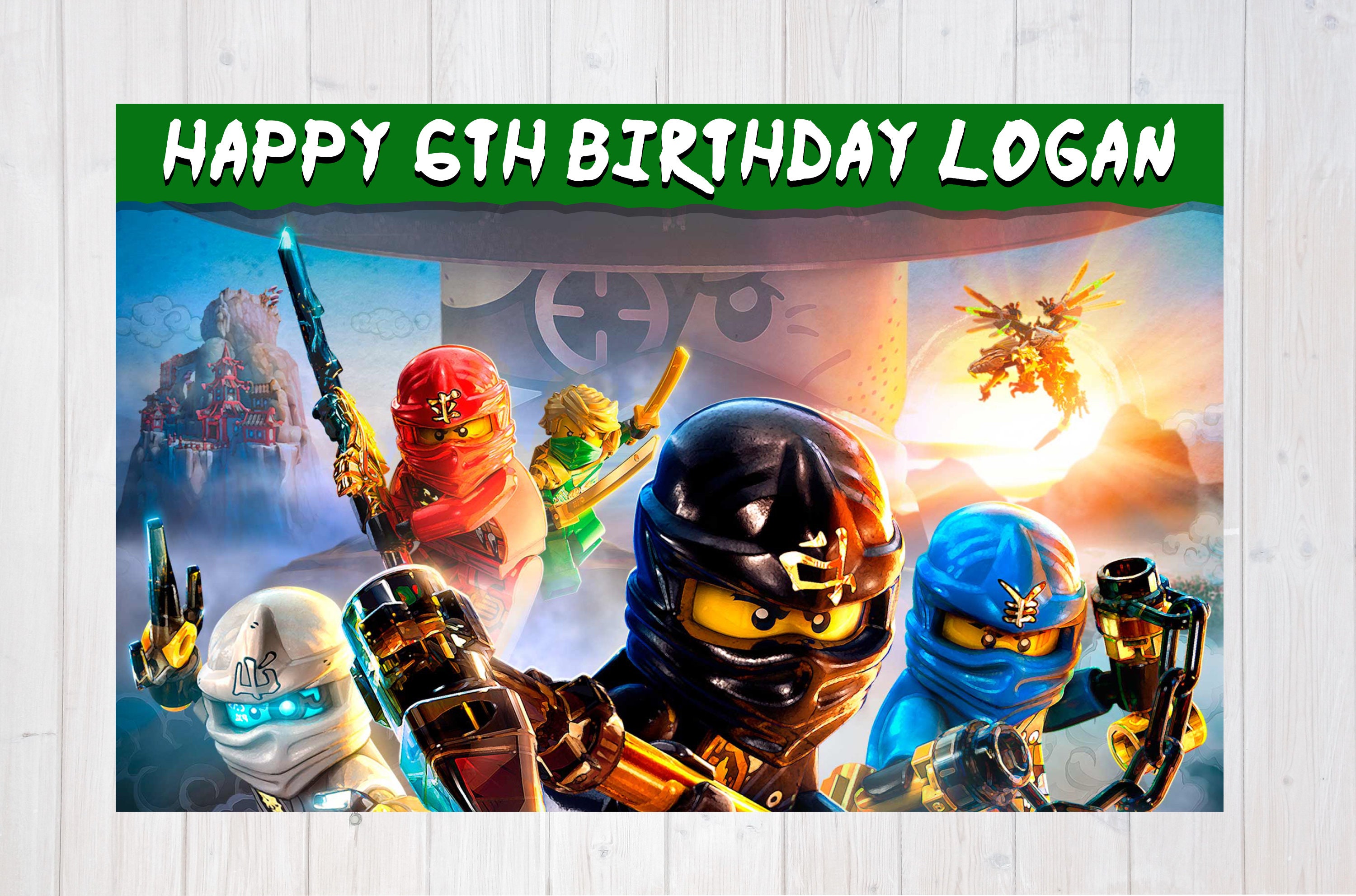 Ninja Go Birthday Banner Backdrop Wall Art Decor Custom - Etsy