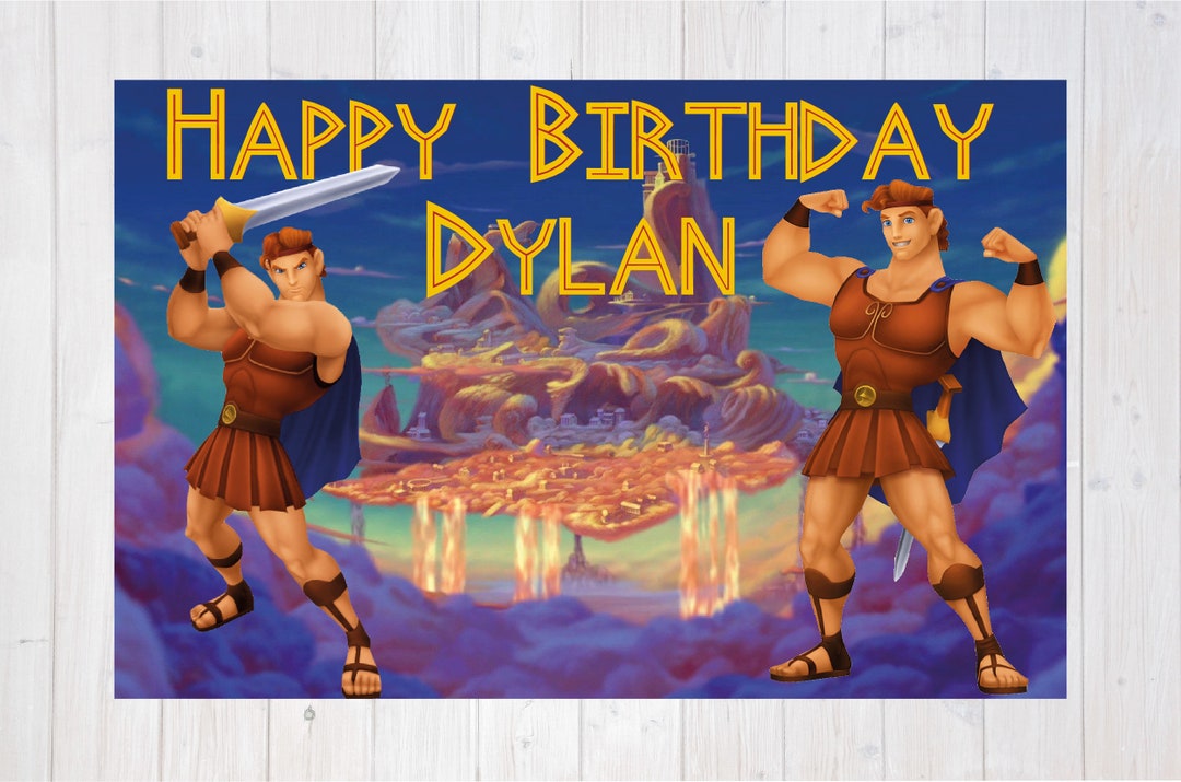 Hercules Birthday Digital File Banner Backdrop Wall Art Decor - Etsy