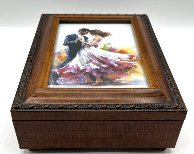 Music Box Fine Wooden Finish and Details Couple Dancing Plays Unchained ...