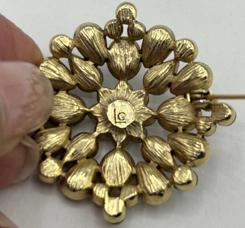 Vintage Liz Claiborne Brooch Gold Tone Dark and Light Amber Color ...