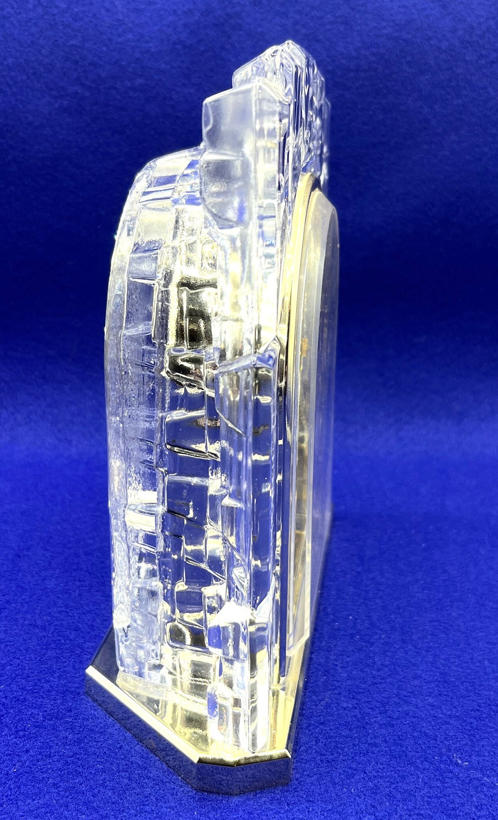 Crystal Skeleton Clock by Linden Quartz Movement Stunning Art Deco ...
