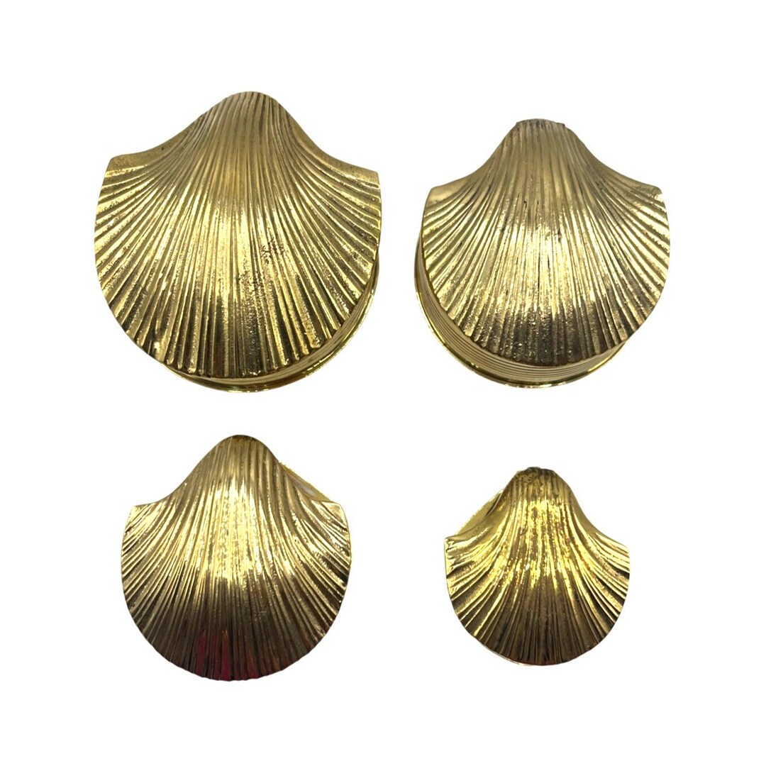 Solid Brass Shell Hinged Trinket Boxes Made in India Set of 4 Nesting ...