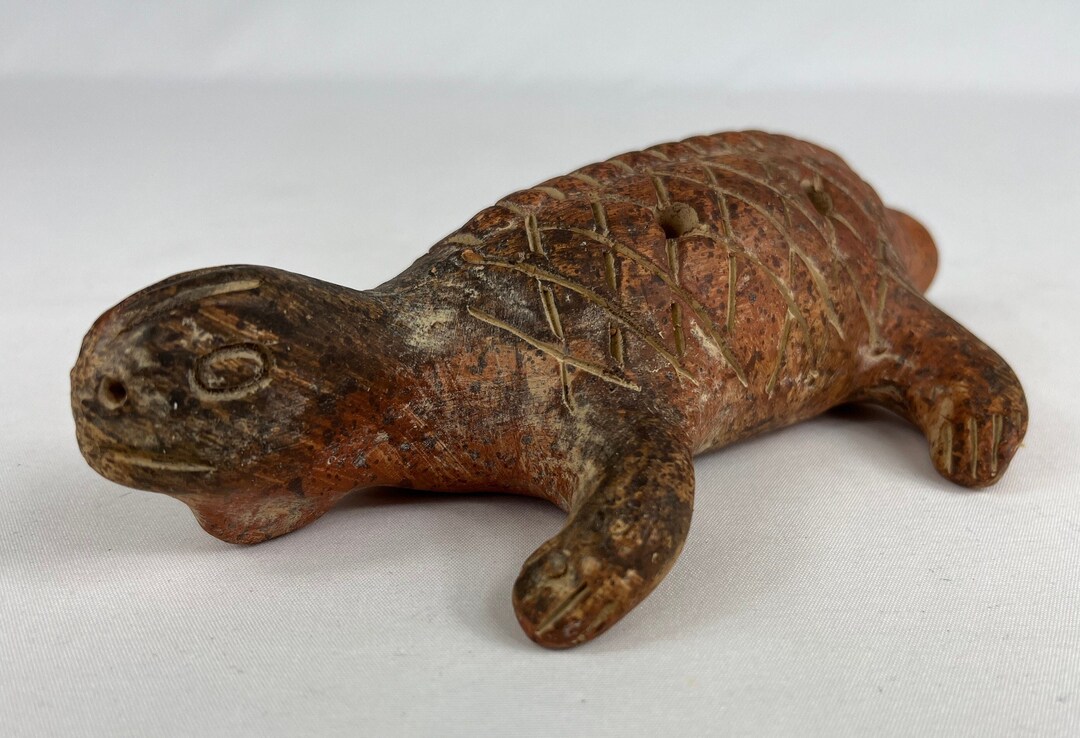 Vintage Primitive Mexican Clay Pottery Iguana Figurine Hand Crafted 7. ...