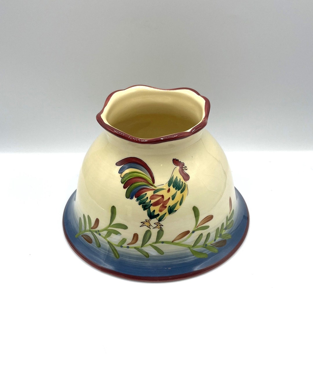 Ceramic Candle Shade and Topper With Roosters by Linens and Things 7" X ...