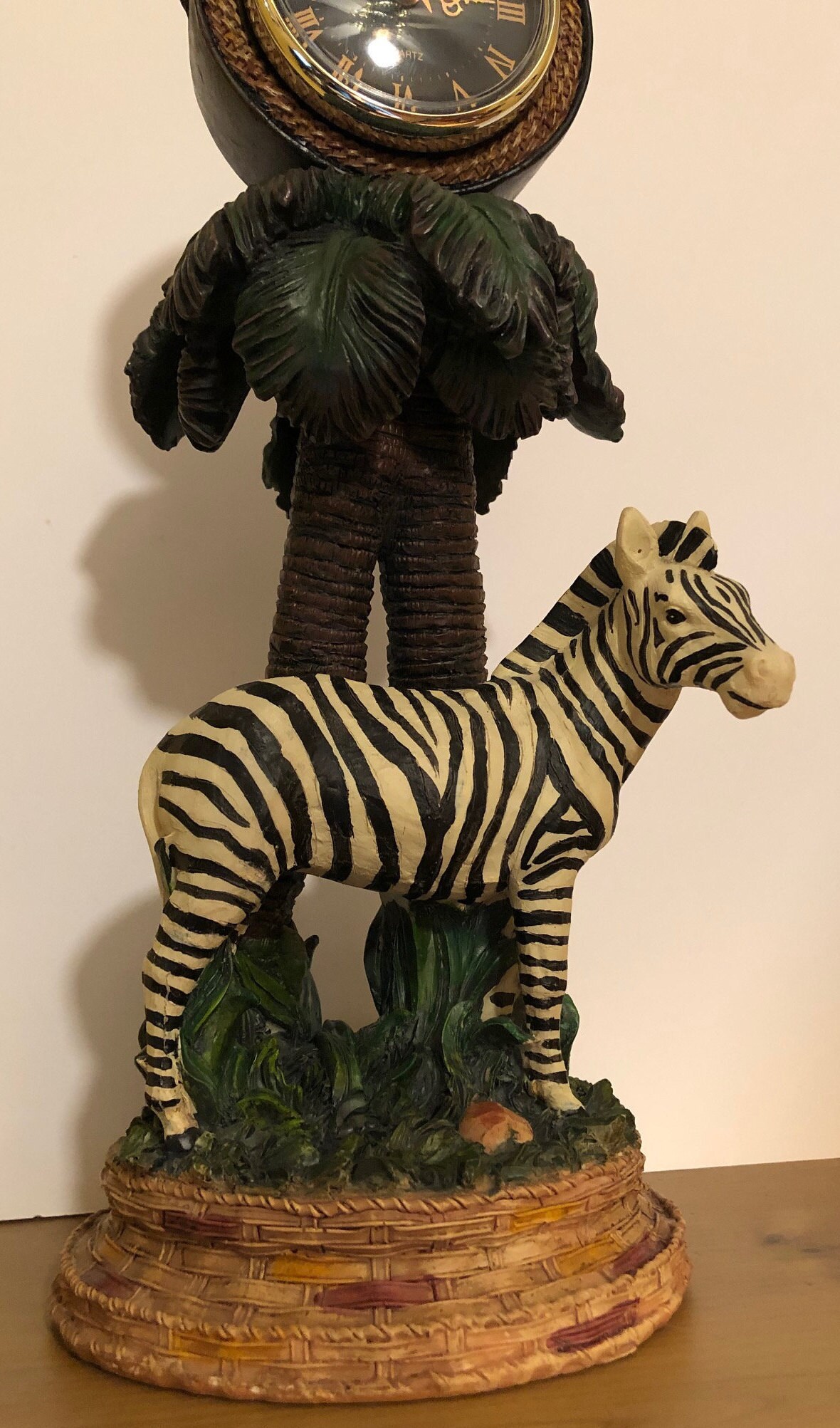 Zebra Clock Sculptured in the Grass With Palm Trees. 5 X | Etsy