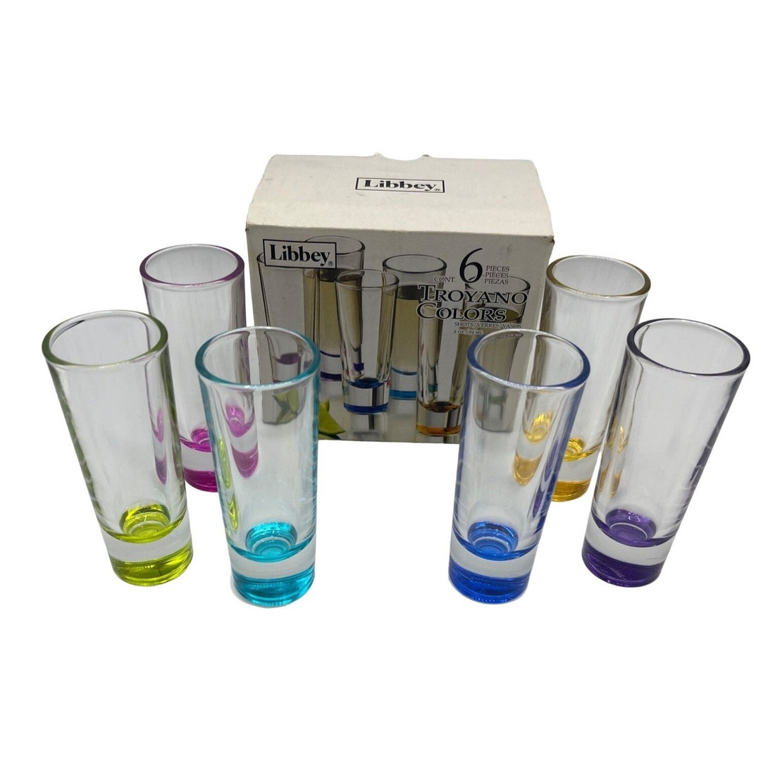 Libbey Set of 6 Vibrantly Colored Liqueur / Shot Glasses With Box - Etsy