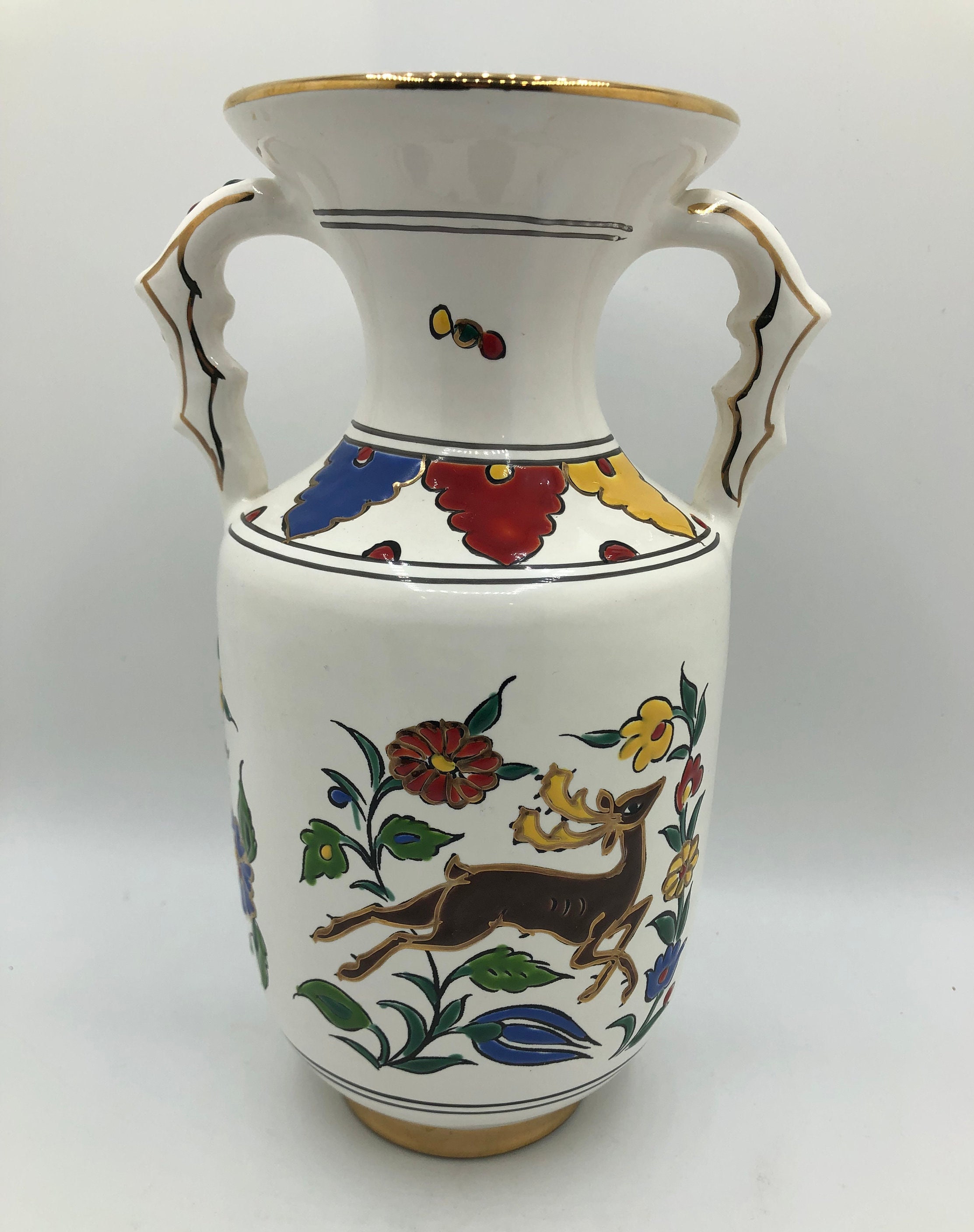 Porcelain Vase Manousakis Keramik Made in Rodos Greece. Urn - Etsy