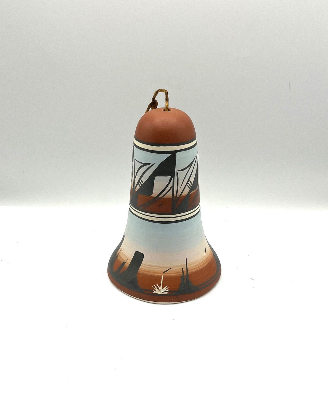 Navaho Southwestern Native American Art Pottery Bell Dated and Signed ...
