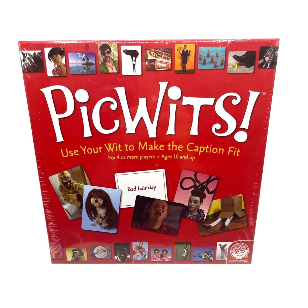Picwits Board Game by Mindware Use Your Wit to Make the Caption Fit 4 Players Ages 10 & up New ...