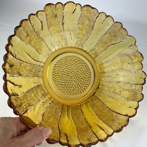 Vintage Yellow/amber-color Glass Sunflower Bowl, Anchor Hocking 10.5 ...