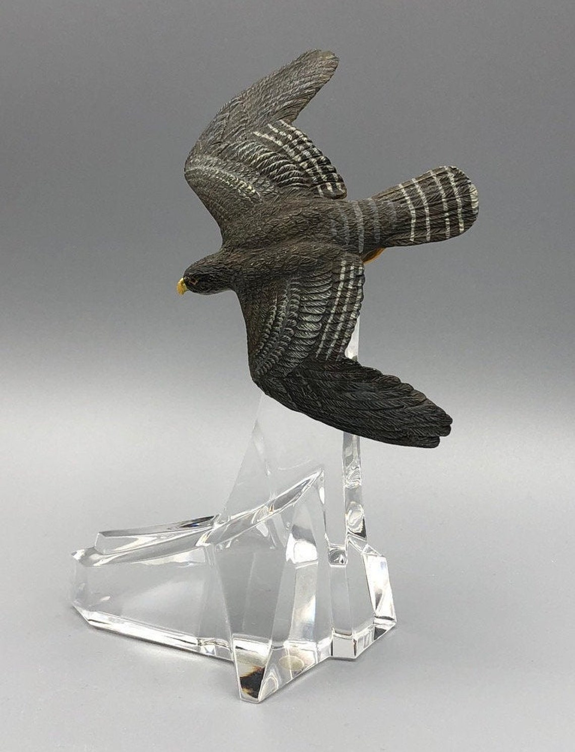 Intricately Detailed Eagle Figurine on Crystal Base by TFM | Etsy