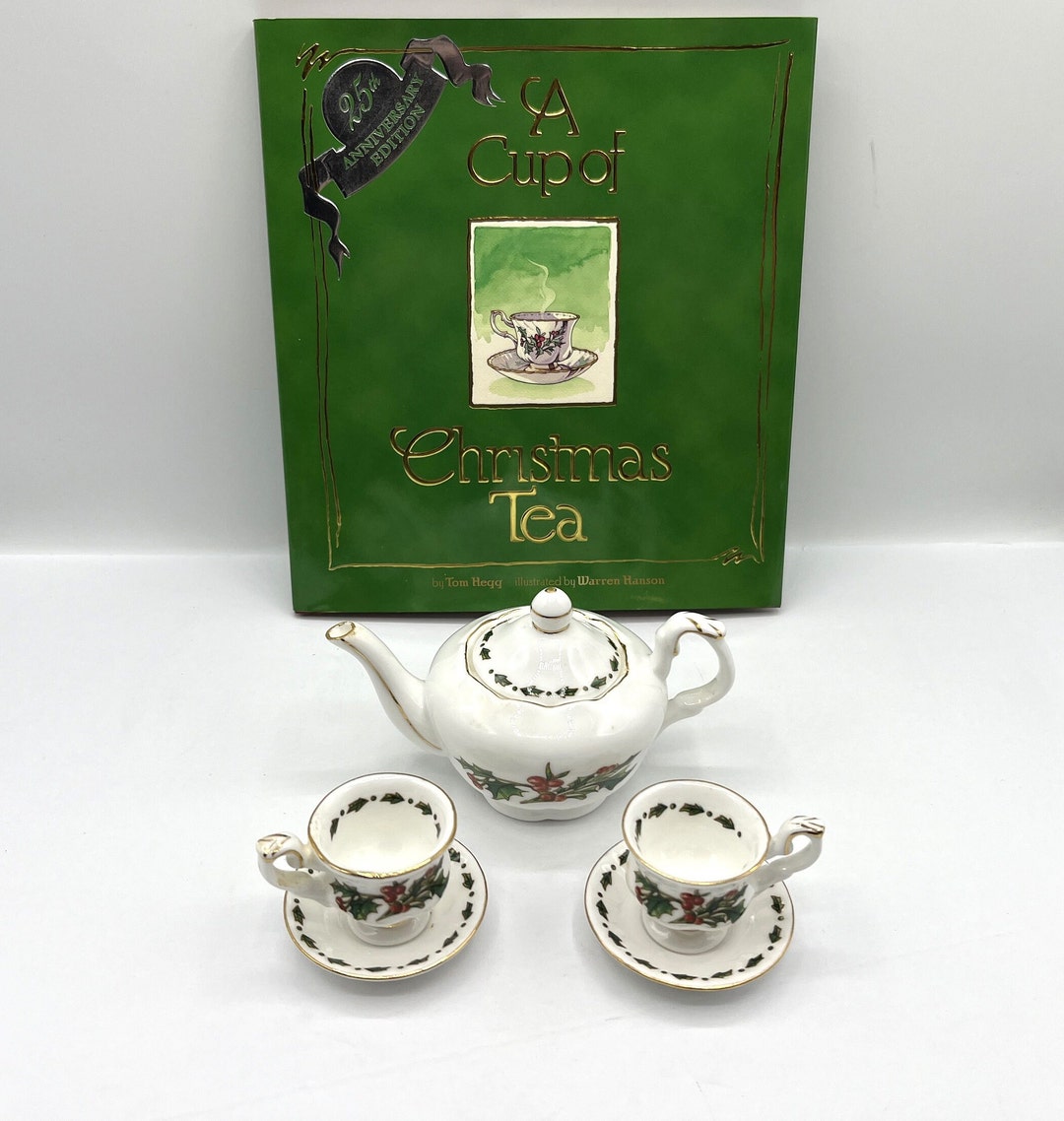 A Cup of Christmas Tea 25th Anniversary Book and Miniature Tea Set ...