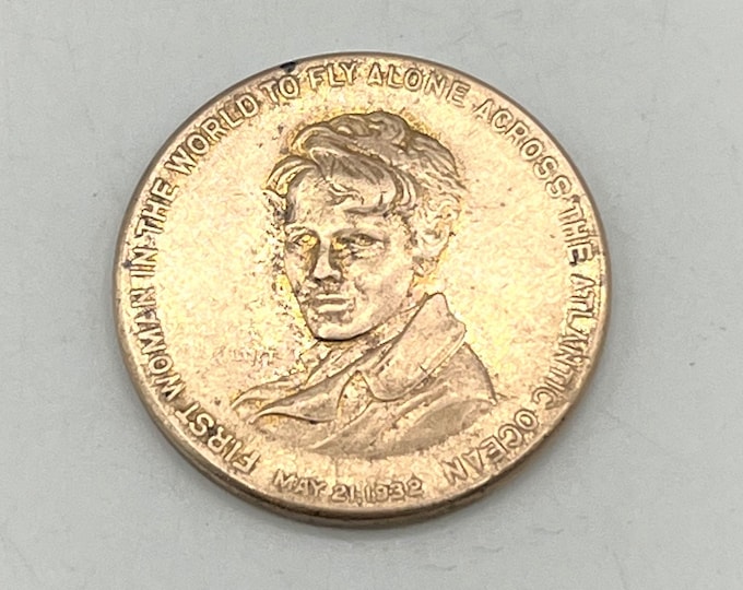 Rare 1932 Amelia Earhart Philadelphia Gimbel's Banquet Brass Coin Medal ...