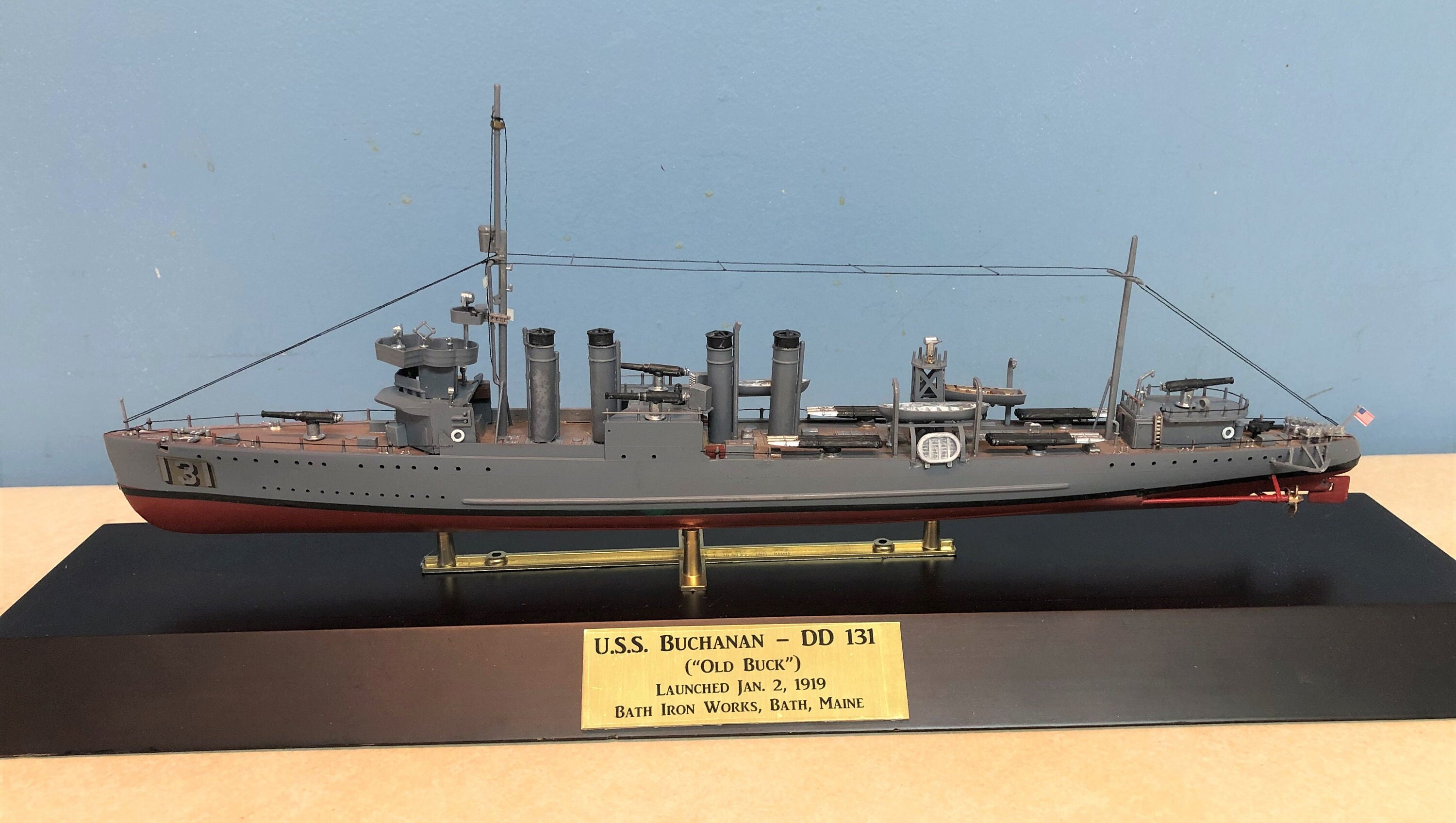 Model Ship U.S.S Buchanan DD131 Rare Built up Model 1:240 | Etsy