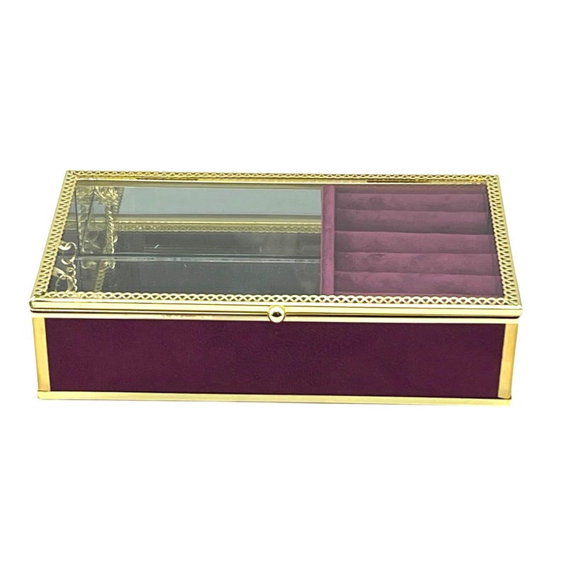Gold Glass Jewelry Box - Etsy