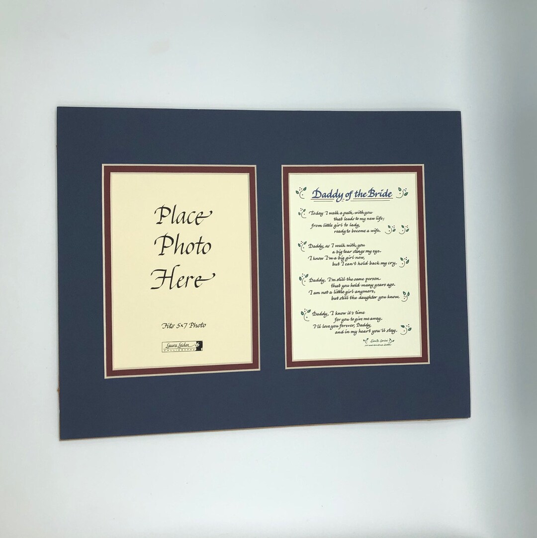 Daddy of the Bride Poem, Double Matted With Space for Wedding Photo of ...