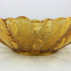 Vintage Yellow/amber-color Glass Sunflower Bowl, Anchor Hocking 10.5 ...