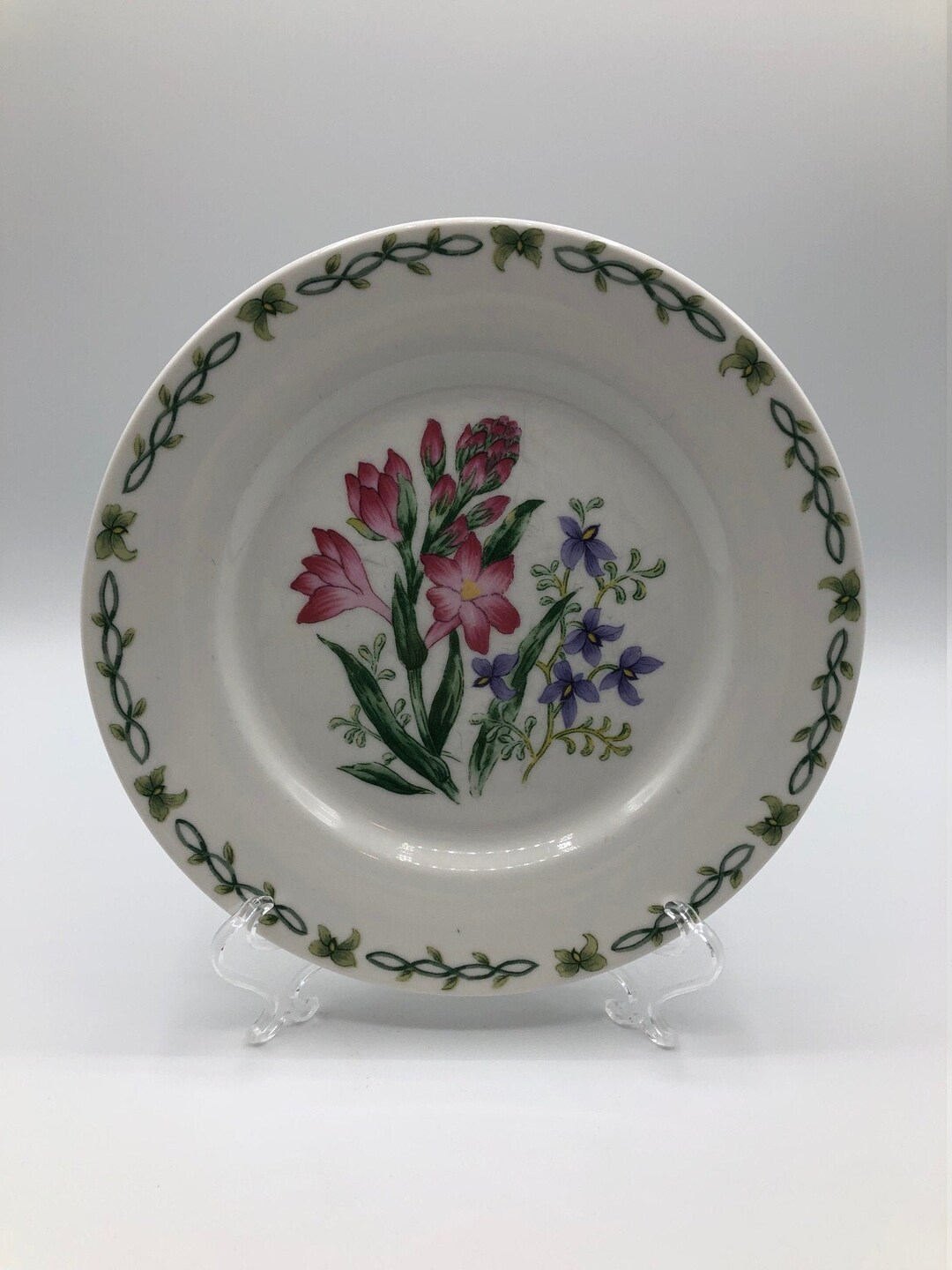 Thomson Pottery China 7.5 Plate in floral Garden Pattern With Pink ...