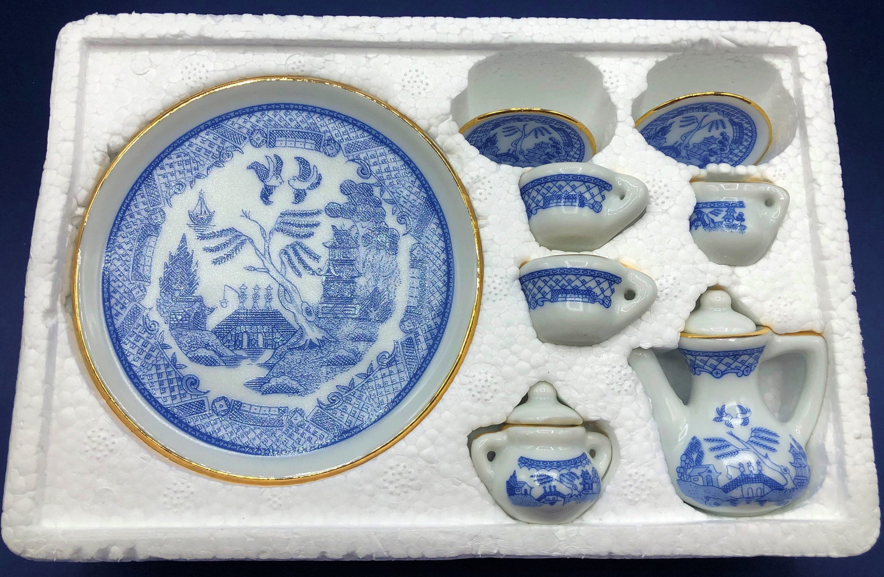Miniature Collectible Tea Set 10 Pieces in a Willow Tree - Etsy